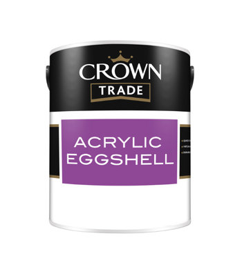 Crown Trade Acrylic Eggshell White 5L | DIY at B&Q