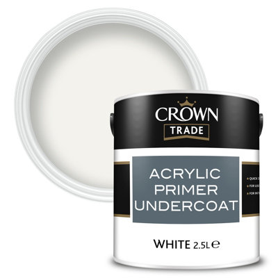 CROWN TRADE ACRYLIC PRIMER UNDERCOAT WHITE 2.5L