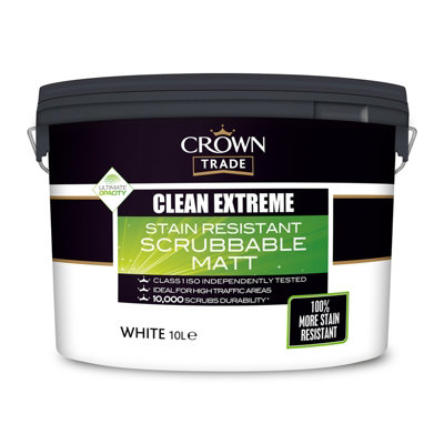 Crown Trade Clean Extreme Matt White 10L | DIY at B&Q