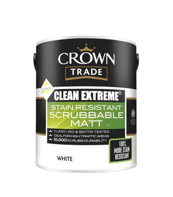 Crown Trade Clean Extreme Matt White 5L | DIY at B&Q