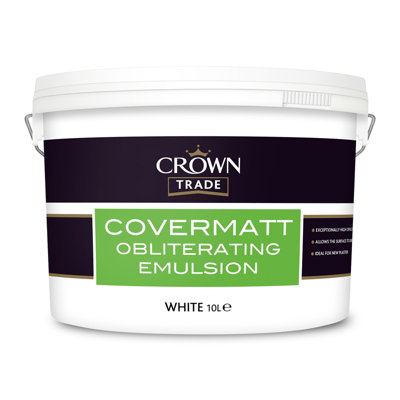 Crown Trade Covermatt Emulsion White 10L | DIY at B&Q