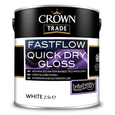 Crown Trade Fastflow Quick Drying Gloss White 2.5L