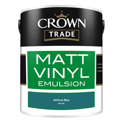 Crown Trade Vinyl Matt Walls & Ceilings Emulsion Paint Airforce Blue ...