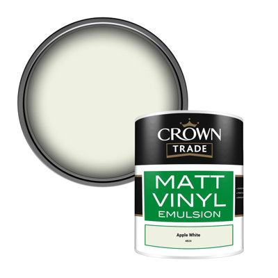 Crown Trade Vinyl Matt Walls & Ceilings Emulsion Paint Apple White ...
