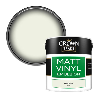 Crown Trade Vinyl Matt Walls & Ceilings Emulsion Paint Apple White ...