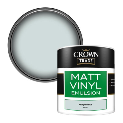 Crown Trade Vinyl Matt Walls & Ceilings Emulsion Paint Attingham Blue ...