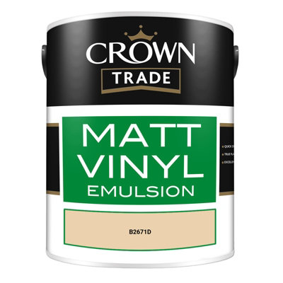 Crown Trade Vinyl Matt Walls & Ceilings Emulsion Paint (B2671D) 5L