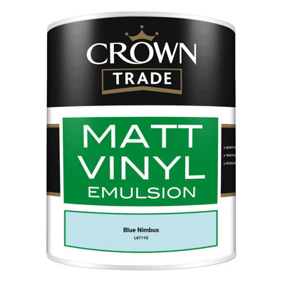 Crown Trade Vinyl Matt Walls & Ceilings Emulsion Paint Blue Nimbus ...
