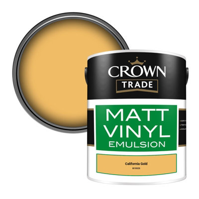 Crown Trade Vinyl Matt Walls & Ceilings Emulsion Paint California Gold ...