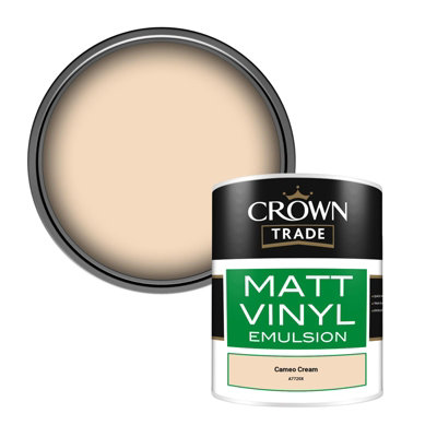 Crown Trade Vinyl Matt Walls & Ceilings Emulsion Paint Cameo Cream ...