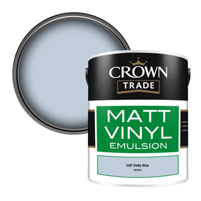 Crown Trade Vinyl Matt Walls & Ceilings Emulsion Paint CGF Dolly Blue ...