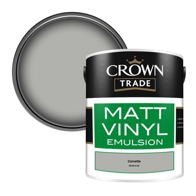 Crown Trade Vinyl Matt Walls & Ceilings Emulsion Paint Corvette BS 00 A ...