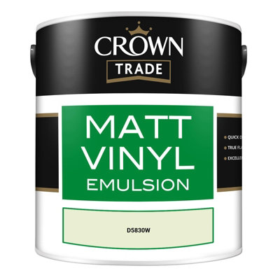 Crown Trade Vinyl Matt Walls & Ceilings Emulsion Paint (D5830W) 2.5L