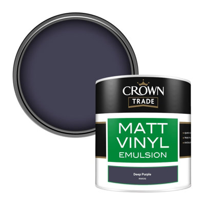 Crown Trade Vinyl Matt Walls & Ceilings Emulsion Paint Deep Purple ...