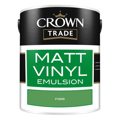 Crown Trade Vinyl Matt Walls & Ceilings Emulsion Paint (F1263Q) 5L