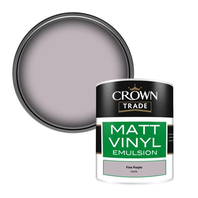 Crown Trade Vinyl Matt Walls & Ceilings Emulsion Paint Fine Purple ...