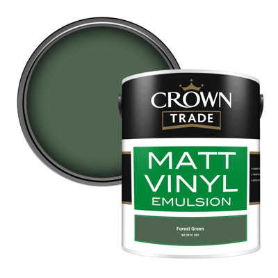 Crown Trade Vinyl Matt Walls & Ceilings Emulsion Paint Forest Green BS ...