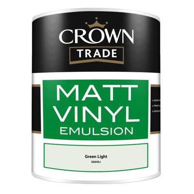 Crown Trade Vinyl Matt Walls & Ceilings Emulsion Paint Green Light ...