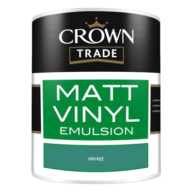 Crown Trade Vinyl Matt Walls & Ceilings Emulsion Paint (H9192Z) 1L
