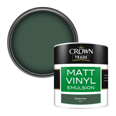 Crown Trade Vinyl Matt Walls & Ceilings Emulsion Paint Hidcote Green ...