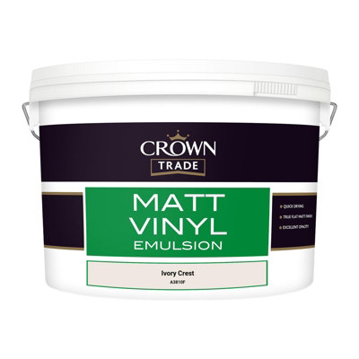 Crown Trade Vinyl Matt Walls & Ceilings Emulsion Paint Ivory Crest ...