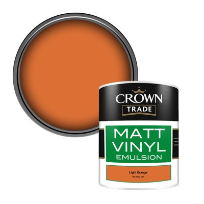 Crown Trade Vinyl Matt Walls & Ceilings Emulsion Paint Light Orange BS ...