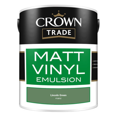 Crown Trade Vinyl Matt Walls & Ceilings Emulsion Paint Lincoln Green ...