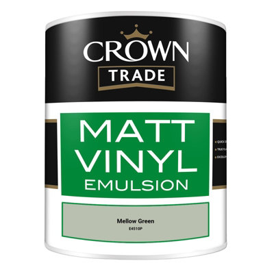 Crown Trade Vinyl Matt Walls & Ceilings Emulsion Paint Mellow Green ...