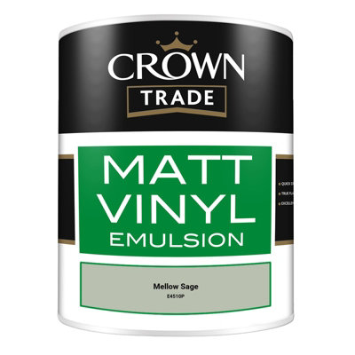 Crown Trade Vinyl Matt Walls & Ceilings Emulsion Paint Mellow Sage ...