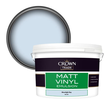 Crown Trade Vinyl Matt Walls & Ceilings Emulsion Paint Moonlight Bay ...