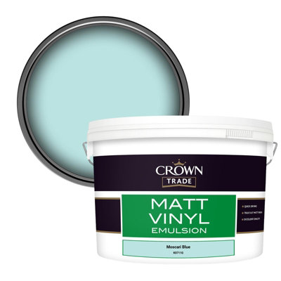 Crown Trade Vinyl Matt Walls & Ceilings Emulsion Paint Moscari Blue ...