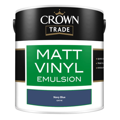 CROWN TRADE VINYL MATT WALLS & CEILINGS EMULSION PAINT NAVY BLUE ...