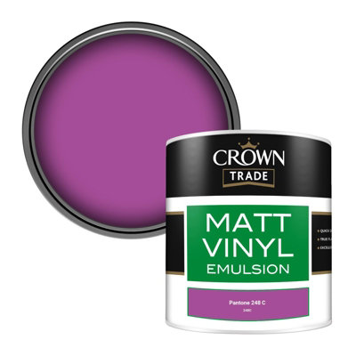 Crown Trade Vinyl Matt Walls & Ceilings Emulsion Paint Pantone 248 C ...