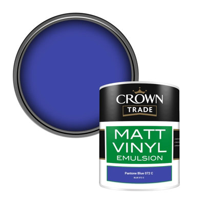 Crown Trade Vinyl Matt Walls & Ceilings Emulsion Paint Pantone Blue 072 ...