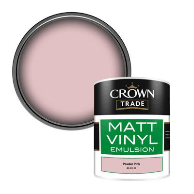 Crown Trade Vinyl Matt Walls & Ceilings Emulsion Paint Powder Pink BS ...