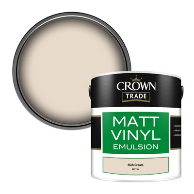 Crown Trade Vinyl Matt Walls & Ceilings Emulsion Paint Rich Cream ...
