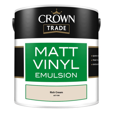 Crown Trade Vinyl Matt Walls & Ceilings Emulsion Paint Rich Cream ...