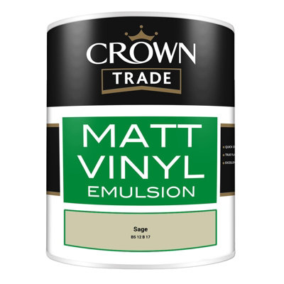Crown Trade Vinyl Matt Walls & Ceilings Emulsion Paint Sage BS 12 B 17 ...