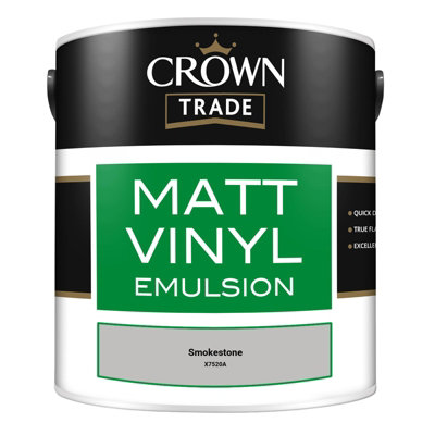 Crown Trade Vinyl Matt Walls & Ceilings Emulsion Paint Smokestone ...