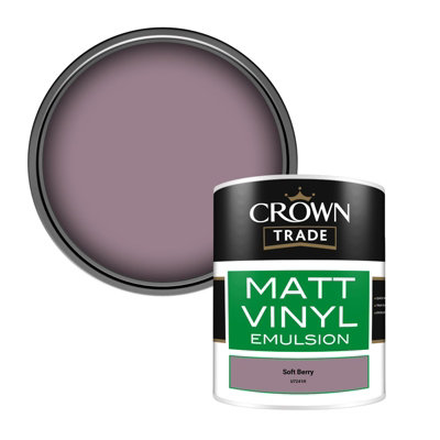 Crown Trade Vinyl Matt Walls & Ceilings Emulsion Paint Soft Berry ...