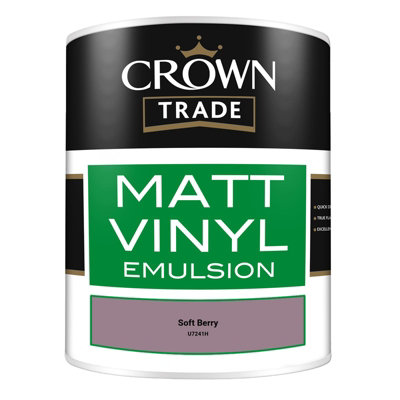 Crown Trade Vinyl Matt Walls & Ceilings Emulsion Paint Soft Berry ...