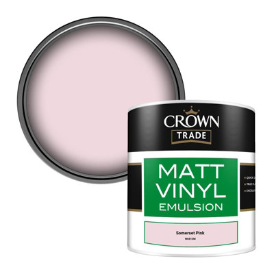 Crown Trade Vinyl Matt Walls & Ceilings Emulsion Paint Somerset Pink ...