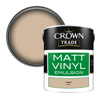 Crown Trade Vinyl Matt Walls & Ceilings Emulsion Paint Timpani (A4500V) 5L