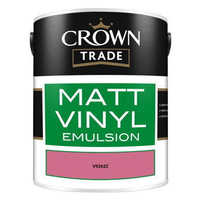 Crown Trade Vinyl Matt Walls & Ceilings Emulsion Paint (V9263Z) 5L