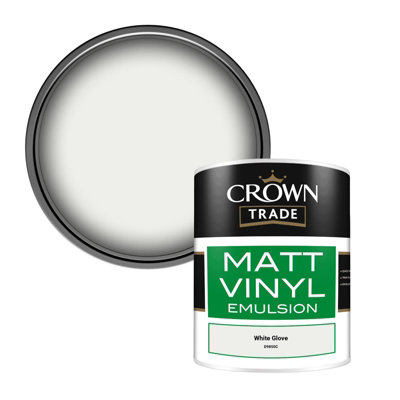 Crown Trade Vinyl Matt Walls & Ceilings Emulsion Paint White Glove ...