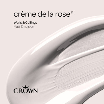 Crown Walls & Ceilings Matt Emulsion Paint Creme De La Rose - 5L