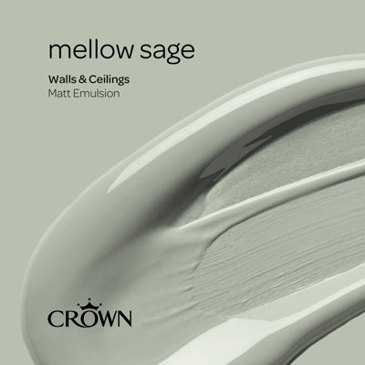 Crown Walls & Ceilings Matt Emulsion Paint Mellow Sage - 2.5L