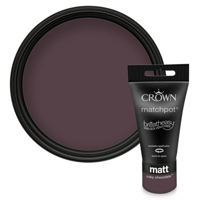 Crown Walls & Ceilings Matt Emulsion Paint Ruby Chocolate - 40ml | DIY ...
