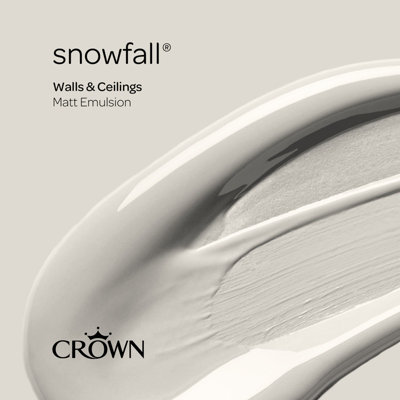 Crown Walls & Ceilings Matt Emulsion Paint Snowfall - 2.5L