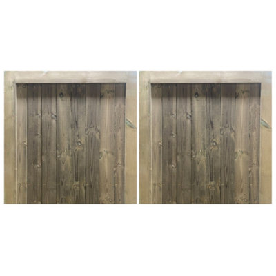 Croyde 3/4 Split T&G Entrance Gate Pair Ruby Treated Mortise & Tenon Design